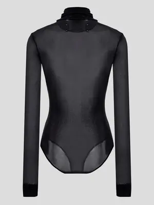 MAISON MARGIELA High Neck Sheer Bodysuit
