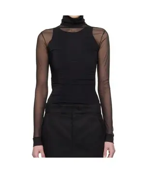 MAISON MARGIELA High Neck Sheer Bodysuit