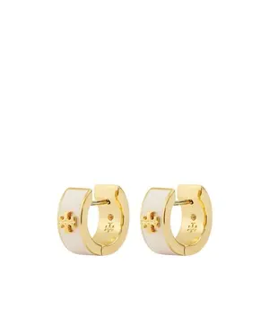 Tory Burch Kira Huggie Earrings - Tory Gold / Pink Snow