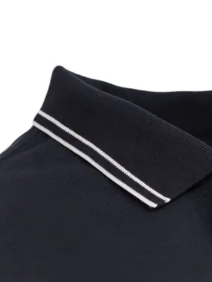 Stone Island Logo Patch Buttoned Polo Shirt - Blue