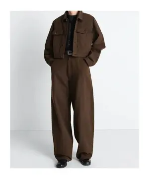 LEMAIRE Cropped Twill Blouson Jacket - Cocoa