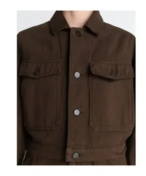 LEMAIRE Cropped Twill Blouson Jacket - Cocoa