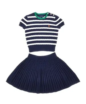 Ralph Lauren Knitted Sweater And Skirt Set