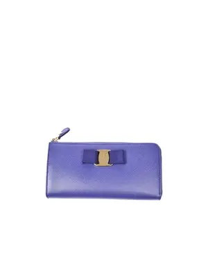 FERRAGAMO Bow Details Logo Wallet - Blue