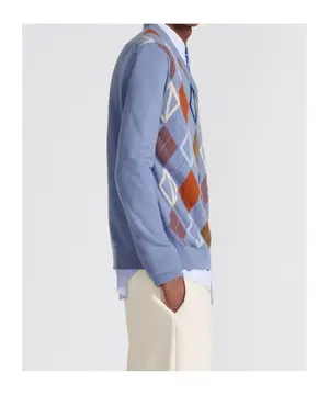 Dior V-neck Cashmere Sweater With Cd Diamond Argyle Pattern