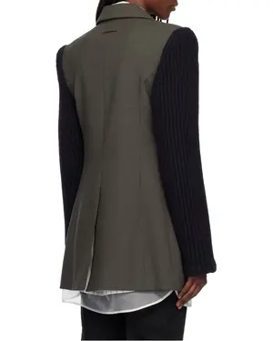 JEAN PAUL GAULTIER Bi-material Suit Jacket - Black
