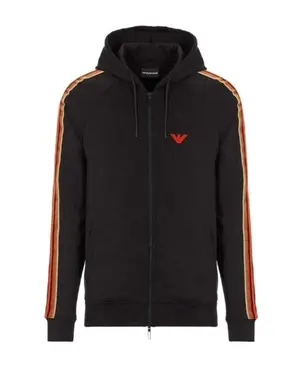 Emporio Armani Logo And Striped Casual Jacket