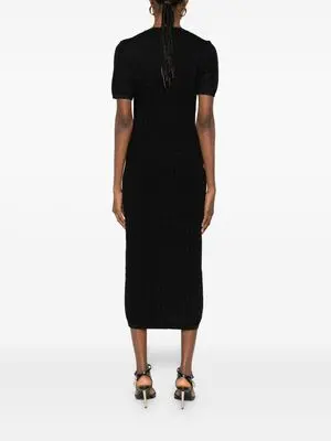 Fendi Ff Motif Fitted Midi Dress - Black