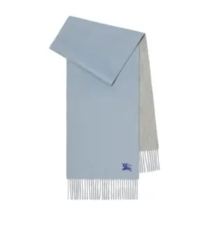 Burberry Reversible Knight Embroidered Scarf - Light Grey