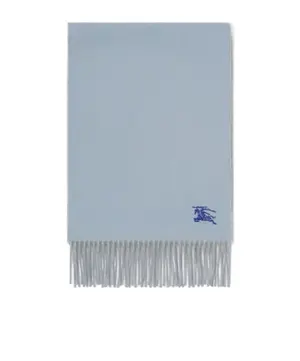 Burberry Reversible Knight Embroidered Scarf - Light Grey
