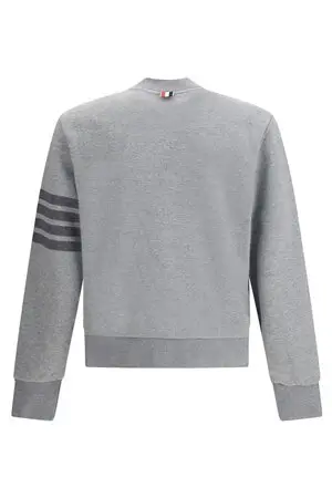 Thom Browne Long Sleeve Zip-up Jacket With Elasticated Cuffs And Hem - Medium Gray