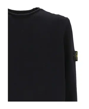 Stone Island Compass Motif Crew Neck Sweatshirt - Blue