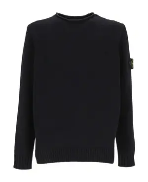 Stone Island Compass Motif Crew Neck Sweatshirt - Blue