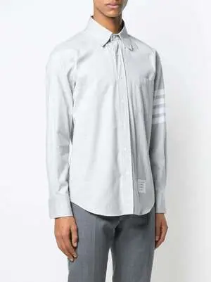 Thom Browne Logo 4-striped Flannel Shirt