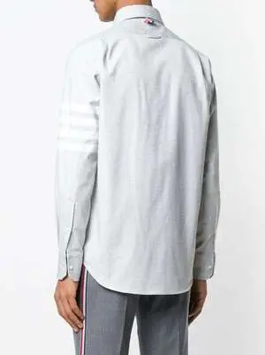 Thom Browne Logo 4-striped Flannel Shirt