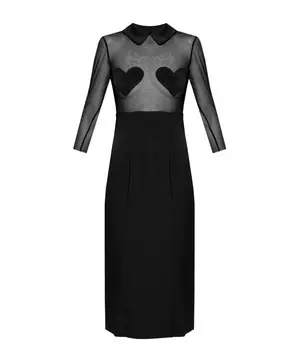 Blumarine Heart-patch Satin Midi Dress