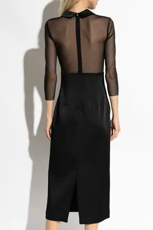 Blumarine Heart-patch Satin Midi Dress
