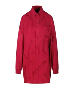 Balenciaga Long-sleeve Logo Print Shirt