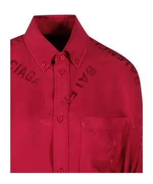 Balenciaga Long-sleeve Logo Print Shirt