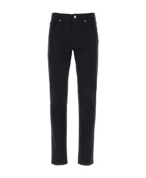 Zegna Slim-cut Jeans With Logo Patch - Black