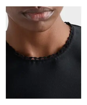 Prada Scuba Mini Dress With Lace Collar