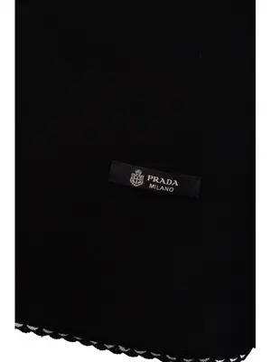 Prada Scuba Mini Dress With Lace Collar