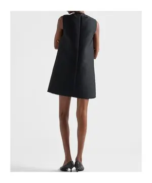 Prada Scuba Mini Dress With Lace Collar