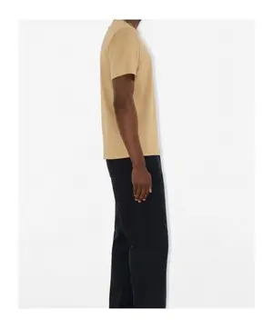 Burberry Checked-trim Crewneck T-shirt - Flax