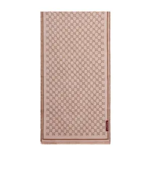 Gucci Gg Jacquard Fringed Scarf