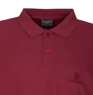Balenciaga Logo Embroidered Polo Shirt - Red