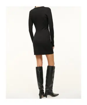 Staud Astor Dress With Gold Tone Moon Buckle