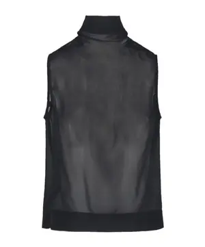 Rick Owens High Neck Sleeveless Top - Black