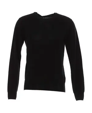 HOSIO Long-sleeved Crewneck Knitted Jumper - Black