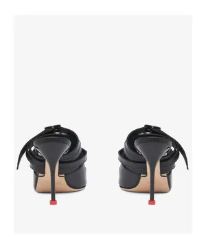 Alexander McQueen Strappy Pointed-toe Mules With Silver Buckles