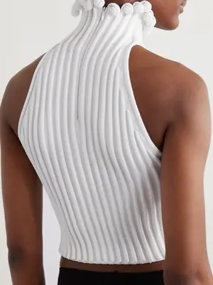 Alaïa Ribbed Knit Halter Top