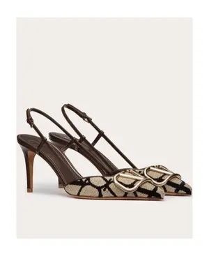Valentino Garavani Vlogo Signature Pointed Toe Slingback Pumps - Multicolor