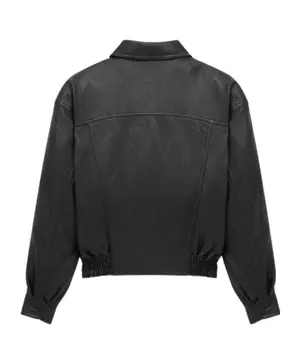 Saint Laurent Bomber Jacket In Bubbled Lambskin - Black