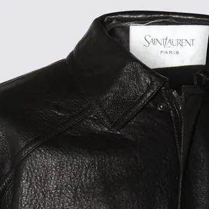 Saint Laurent Drop-shoulder Leather Bomber Jacket