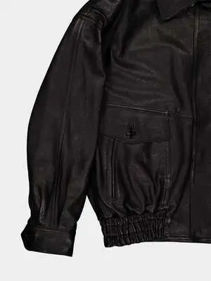 Saint Laurent Drop-shoulder Leather Bomber Jacket