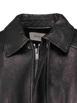 Saint Laurent Drop-shoulder Leather Bomber Jacket
