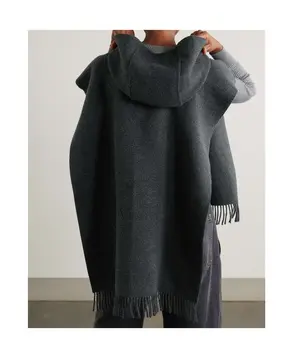 Brunello Cucinelli Hooded Cloak With Tassel Detail