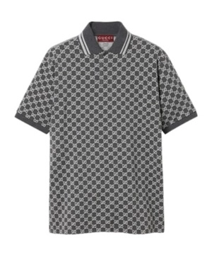 Gucci Gg Cotton Lamé Jacquard Polo Shirt - Dark Grey