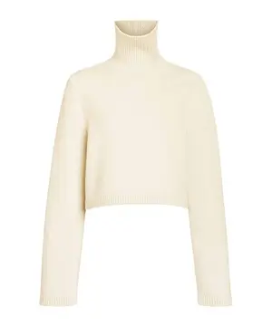 Alaïa Roll-neck Cropped Sweater - White