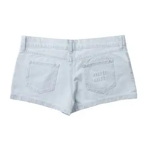 Miu Miu Logo Denim Shorts - Light Blue