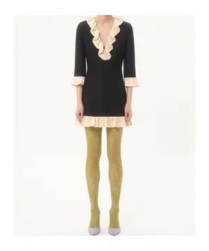 Valentino Garavani Crepe Couture Short Dress With Ruffled Details