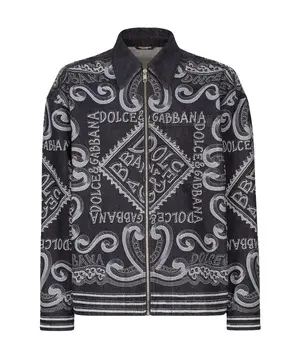 Dolce & Gabbana Dolce Gabbana Logo Printed Zipped Overshirt