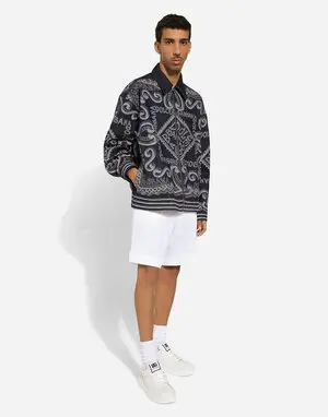 Dolce & Gabbana Dolce Gabbana Logo Printed Zipped Overshirt