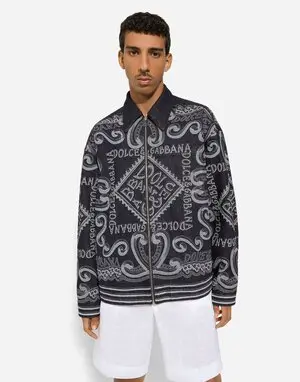 Dolce & Gabbana Dolce Gabbana Logo Printed Zipped Overshirt