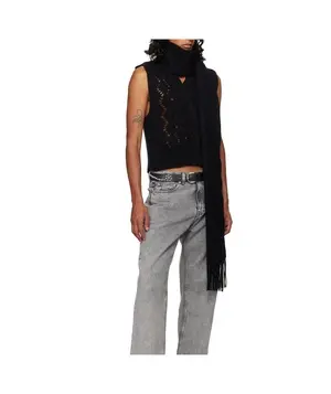 Our Legacy Estate Fringed Scarf - Black