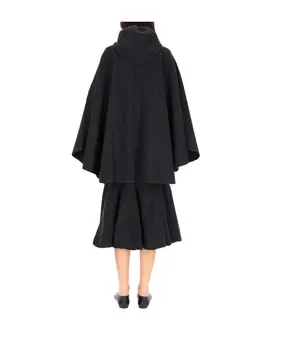 Bottega Veneta Long-sleeved Hooded Cape - Black